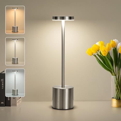 Cordless Table Lamp, Portable 10000mAh Rechargeable Battery Operated ...