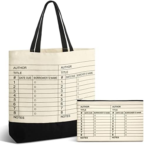 Amazon.com: Yinder 2 Pcs Book Lover Gift Library Book Tote Bag Library ...