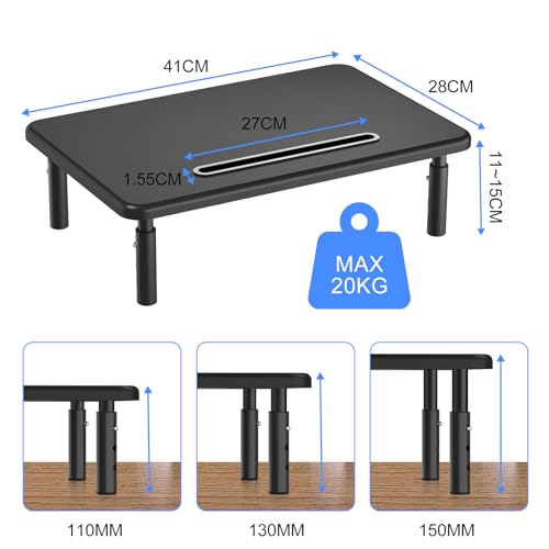suptek Monitor Stand with Phone Holder, Metal Computer Monitor Stand ...