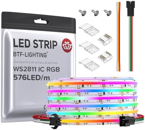 Amazon.com: BTF-LIGHTING FCOB COB LED Strip WS2814 IC RGBW 4000K ...