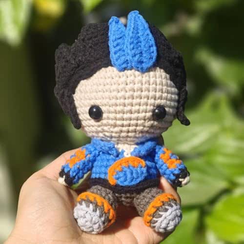 Amazon.com: Handmade Crochet Shadow-Inspired Gaming Doll Yoru Doll Soft ...