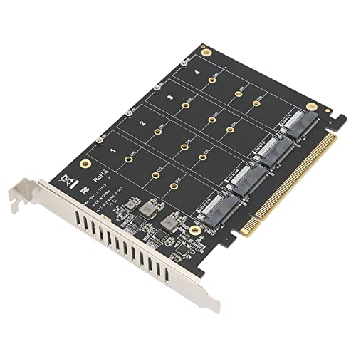 M.2 PCIE Adapter, NVMe M.2 to PCIe 4.0 X16 Adapter, 4 Bay SSD Transfer ...