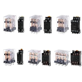 5PCS High Power Micro Intermediate Electromagnetic Relay With Socket Base AC 220V DC 12V 24V ...