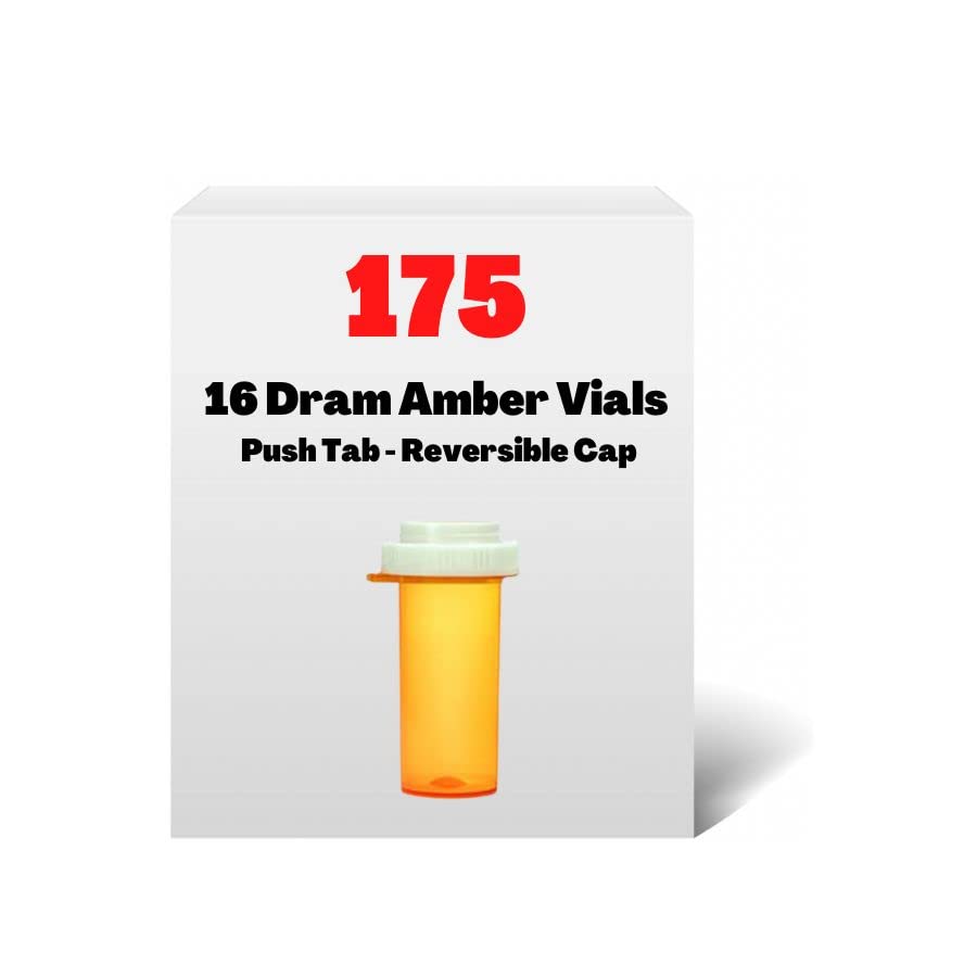 16 Dram Amber Vial with Push-Tab & Reversible Cap: Amazon.com ...
