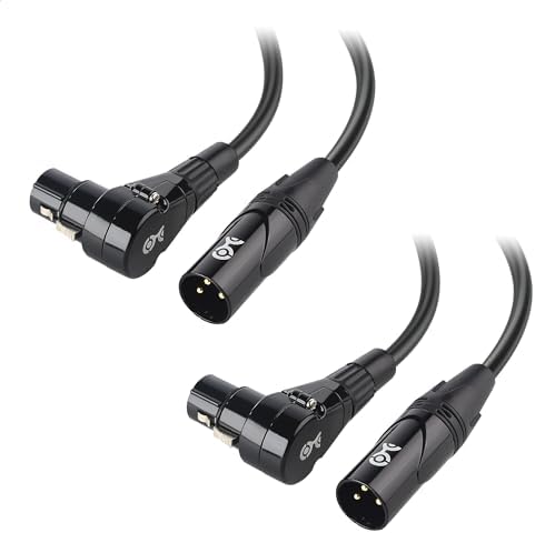 Cable Matters 2-Pack Right Angle XLR Cable, Short XLR Microphone Cable ...