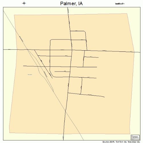 Amazon.com: Large Street & Road Map of Palmer, Iowa IA - Printed poster ...