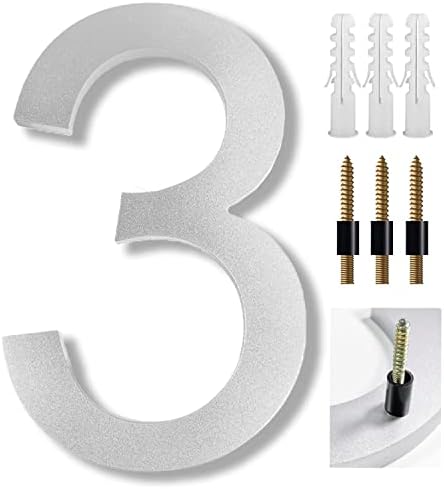 UoQo 8 Inch Large House Numbers Floating Sliver House Numbers Plaques ...
