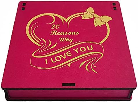 Buy PureCraft Wooden Medium Heart Shaped Love Message Box | 20 Reasons ...