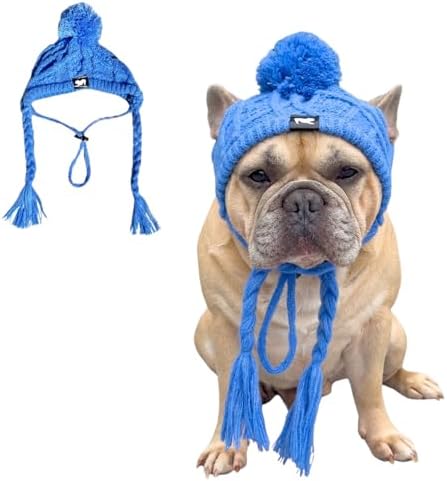 Amazon.com : Classic Dog Knit Hat - Knitted Dog Hat with Ear Holes & Adjustable Chin Strap - Dog ...