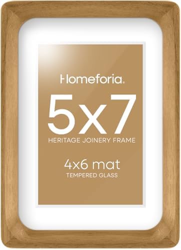 Amazon.com - Homeforia 5x7 Oak Picture Frame, Premium Wood Frames With ...