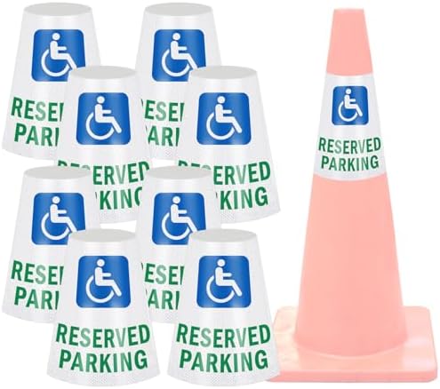 4 Pack “No Parking” Message Collars Cone Sleeve, Bright Reflective 360 ...
