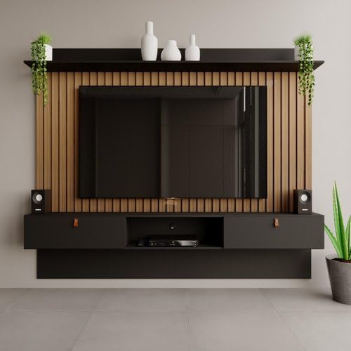 SHRI Shyam Wooden Plywood TV Entertainment Wall Mount Unit/Wall Panel ...