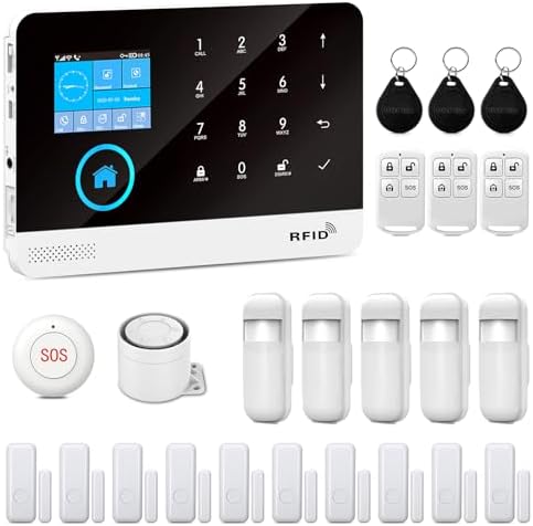 XNY WiFi Home Alarm Systems, Wireless 4G Alarm System for Home Security with APP Alert, 24-Piece ...