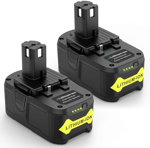 LabTEC 2 Packs Replacement Battery for Ryobi RB18L50, 18V 5000mAh Li ...