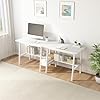 Amazon.com: NELYE 2-Person Writing Desk with Bookshelf - 110" Wooden ...