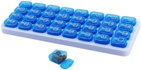 Amazon.com: Monthly Pill Organizer, Large Travel Pill Box 31 Day, Daily ...