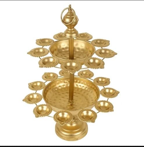 Buy VIMIFORYOU Metal Decor Urli Bowl for Flowers, 2 Layer Diya Bowls ...