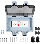 ZUYIYI Outdoor Power Outlet IP66 Waterproof Power Socket, 15A 110-250V ...