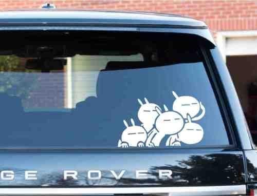 ARWY car Stickers Exterior Funny Cute Bunny Rabbit Hood, Bumper, Sides ...