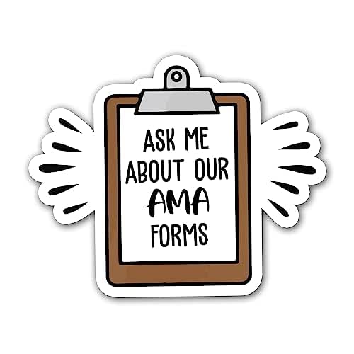 Amazon.com: Akira Ask Me About Our AMA Forms Healthcare Sticker, Water ...
