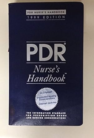 PDR Nurse's Drug Handbook 1999: 9780766809130: Medicine & Health ...