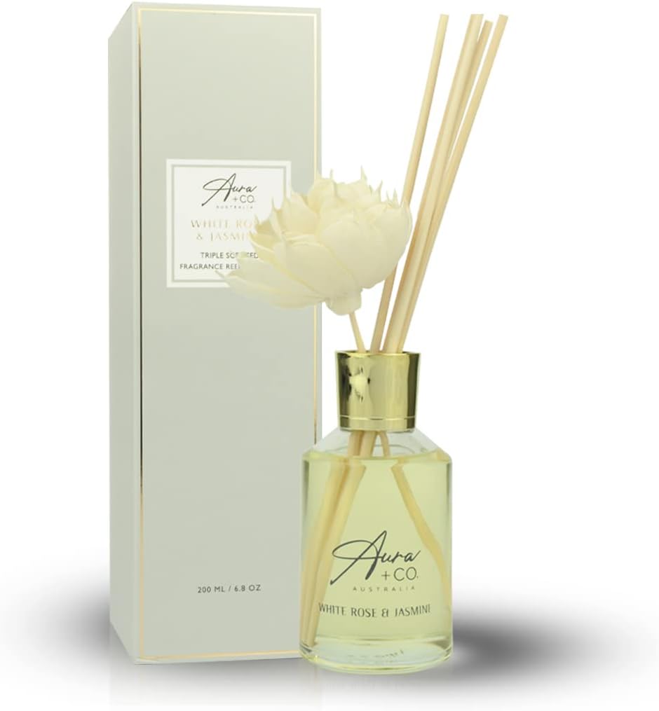 Aromart 200ml Flower Glass Reed Oil Diffuser Triple 10% Fragrance ...