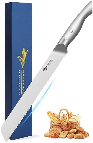 Amazon.com: MAD SHARK Serrated Bread Knife, Ultra Sharp 10” Bread Knife ...