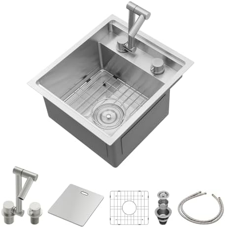 Amazon.com: Bar Kitchen Small RV Sink with Folding Faucet and Lid ...
