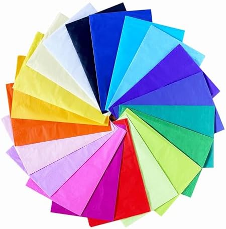 20pk Coloured Tissue Paper for Wrapping Gifts | 66cm x 50cm Coloured ...