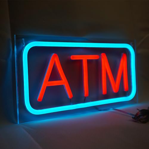Small Size ATM Neon Sign, 12"×6", Super Bright Business - Want It All