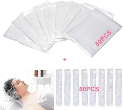 Amazon.com : 50PCS Disposable Plastic Sheeting for Body Wrap, 83‘’×47 ...