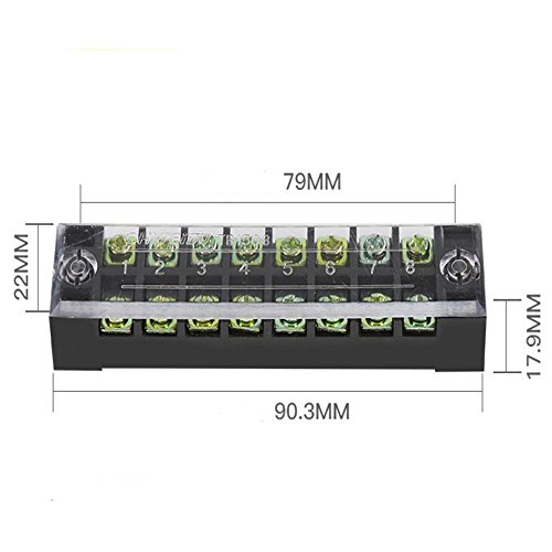 Snapklik.com : 600V 15A 2pcs 8 Position Double Row Wire Screw Connector ...