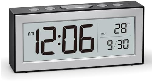 Amazon.com: ALANAS Battery Operated Alarm Clock, Portable Digital Clock ...