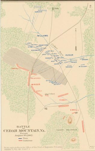 Amazon.com: Bien 1895 Antique Map of the Battle of Cedar Mountain ...