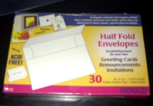 Amazon.com : Gould Half Fold Envelopes Package of 30 : Greeting Card ...