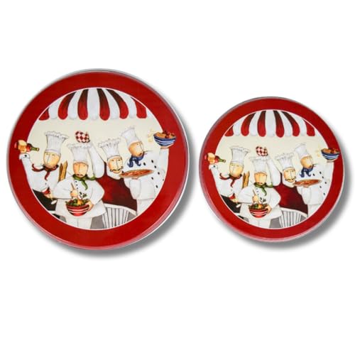 Snapklik.com : Portly Chefs Set Of 4 Round Burner Covers
