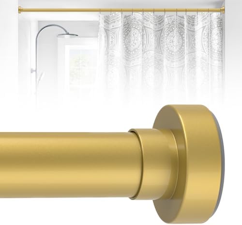 Amazon.com: HTZON Gold Shower Curtain Rod 18 to 49Inch:Small Spring ...