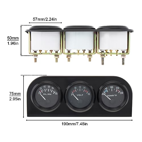 Snapklik.com : DriSentri 52mm 3 In 1 Car Auto Gauge Kit (Voltmeter ...
