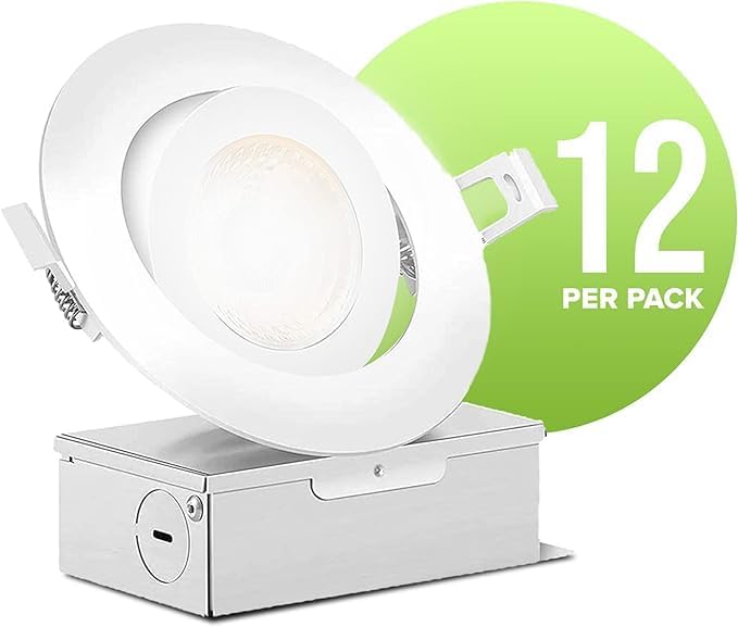 4 Pack White LULIT 4-inch 5CCT Gimbal LED Recessed/Downlight Color ...