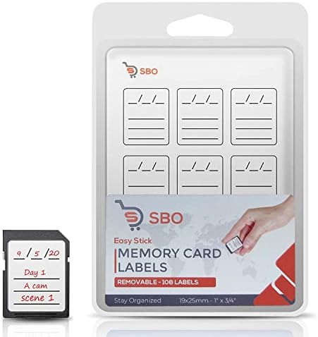 SBO Labels SD Memory Card Label Stickers, Easy Stick and Removable ...