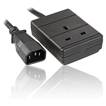 Computer Spares 0.5m IEC C14 Plug to 1 Gang Mains Power UK Socket ...