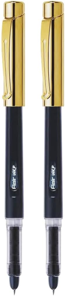 Amazon.com : Flair Inky Series Gold Liquid Ink Fountain Pen Blister ...