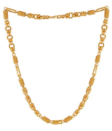 shankhraj mall Gold Plated Chain for Men (Golden) (CH-Holo PIN Round ...