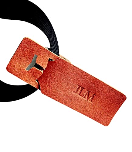Amazon.com: Personalized Airplane Luggage Tags (Rust Leather Airplane ...