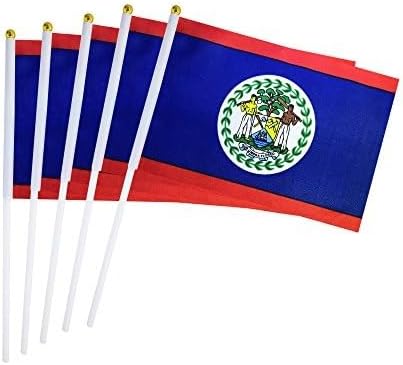 Amazon.com: 25 Pack Hand Held Small Mini Flag Belize Belizean Flag ...