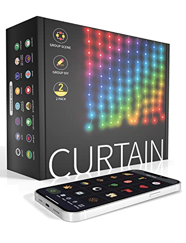 Snapklik.com : 2Sets Animated Curtain Lights, 400LEDs Static Dynamic ...