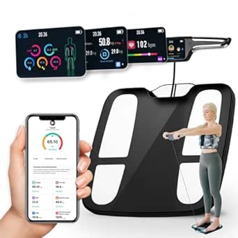 Amazon.com: Báscula inteligente para peso corporal y porcentaje de grasa, báscula digital de ...