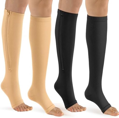 Amazon.com: cerpite Zipper Compression Socks Men & Women - 2 Pairs Of ...