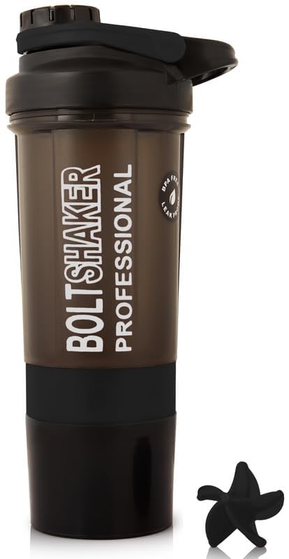 ELLEGIANT Bolt Gym Shaker, Spider Protein Shake Bottle, Mixer Ball, 600 ...