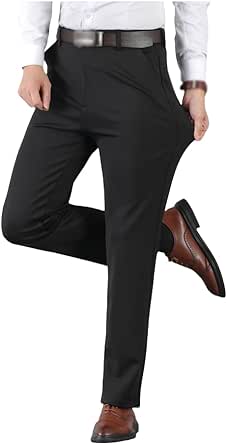 Timelessflex - Men's High Stretch Straight Fit Pants, Stretch Dress ...